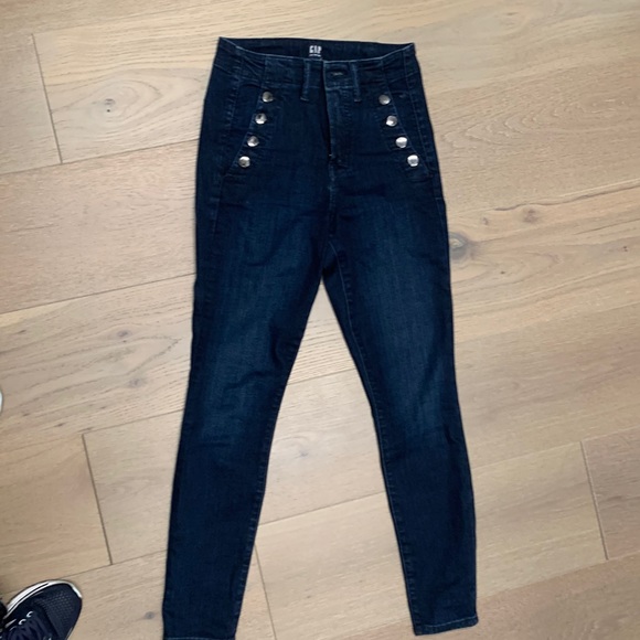 GAP | Jeans | Gap Jeans With Silver Side Buttons | Poshmark